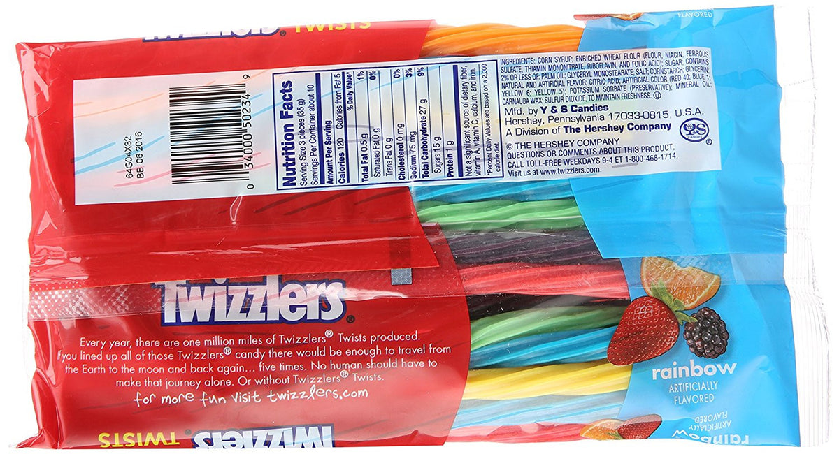 TWIZZLERS Twists (Rainbow Assortment, 12.4-Ounce Bag) – Rico Candy